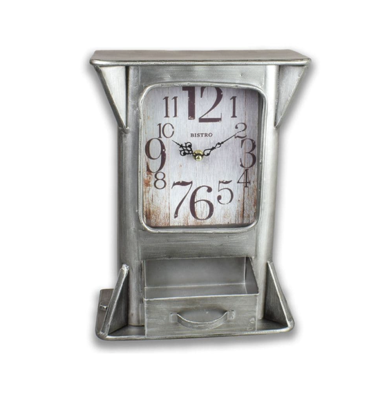 Industrial Aluminium Wall/Table Clock With Drawer– Clumzy
