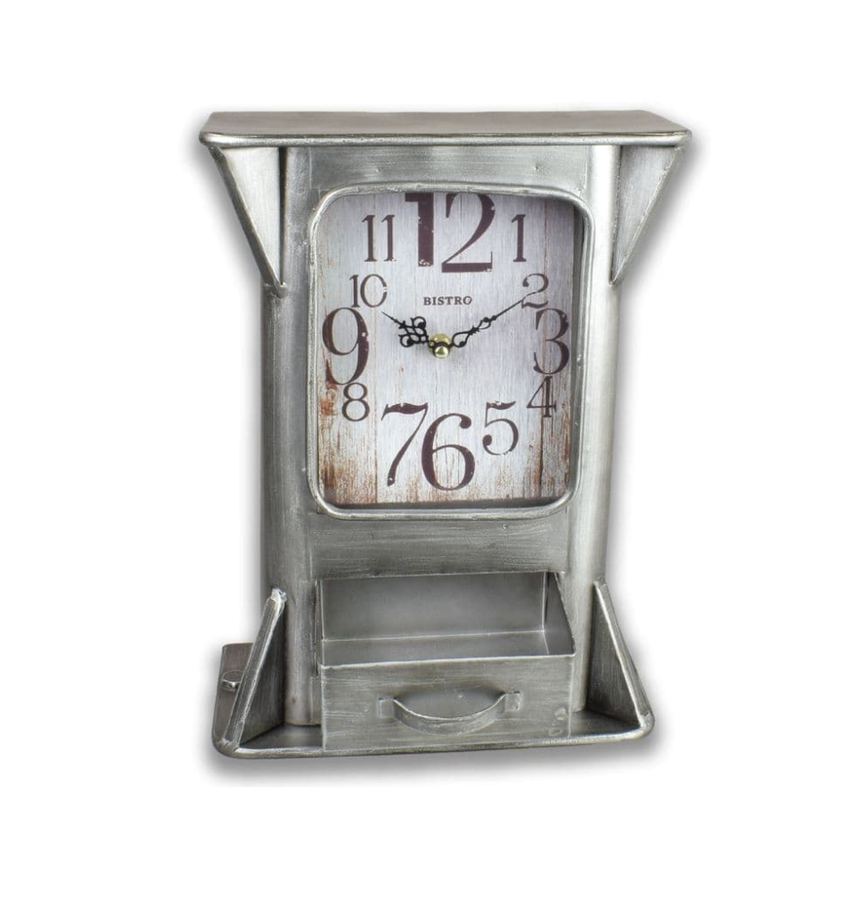 Industrial Aluminium Wall/Table Clock With Drawer– Clumzy
